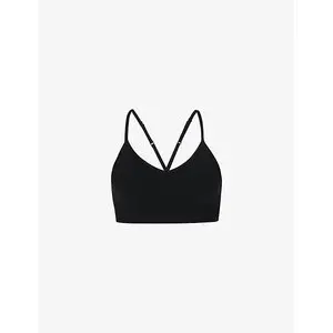 Sweaty Betty Soft Ribbed Racerback Stretch-woven Bra - Black