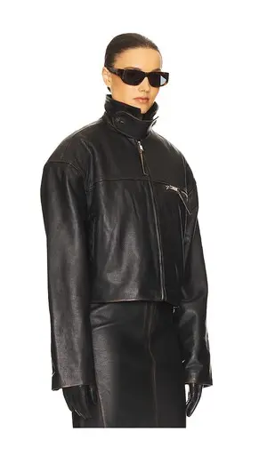 HELSA Leather Oversized Moto Jacket