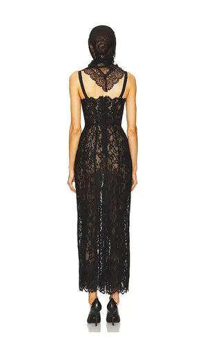HELSA The Lace Column Dress - Black