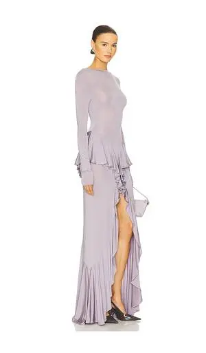 HELSA Amala Jersey Gown With Ruffle Accents
