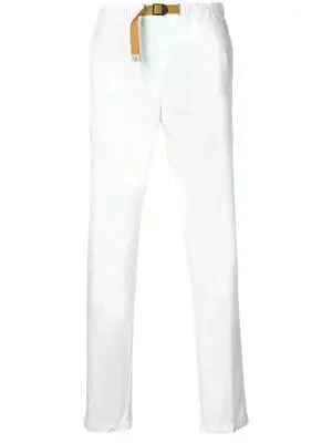 WHITE SAND Belted Slim-fit Trousers