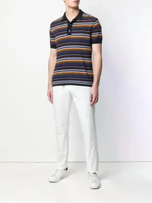 WHITE SAND Belted Slim-fit Trousers
