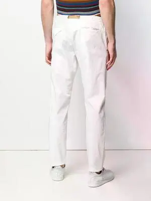 WHITE SAND Belted Slim-fit Trousers