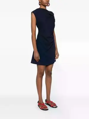 MSGM Twist-detail Mini Dress - Blue