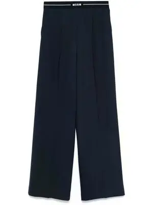 MSGM Logo Waistband Palazzo Trousers