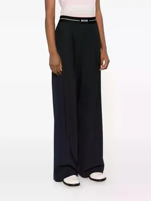 MSGM Logo Waistband Palazzo Trousers