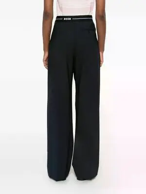 MSGM Logo Waistband Palazzo Trousers