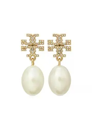 Tory Burch Kira Pave Drop Earrings - Gold