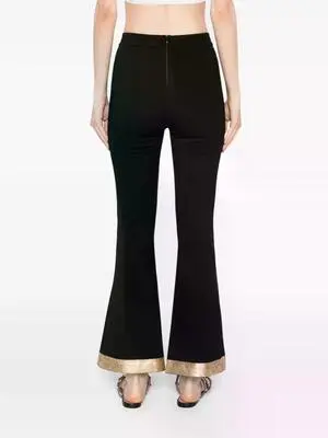 Cynthia Rowley Gold-hem Flare Trousers