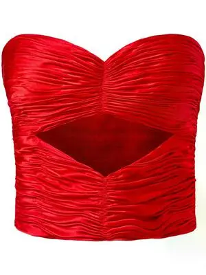 Alejandra Alonso Rojas Cut-out Bustier Top - Red