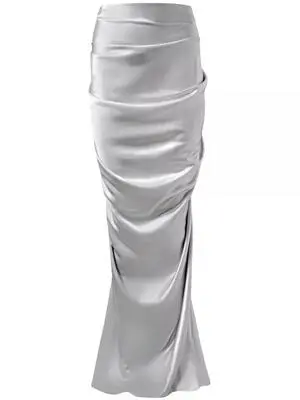 Alejandra Alonso Rojas Silk Maxi Skirt - Silver