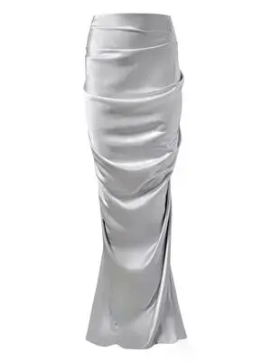 Alejandra Alonso Rojas Silk Maxi Skirt - Silver