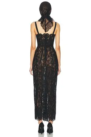 HELSA The Lace Column Dress - Black