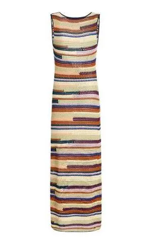 Escvdo Knitted Maxi Dress With Open Back