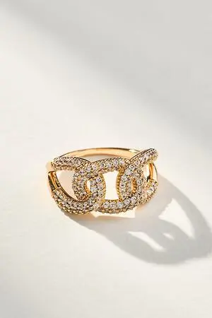 Anthropologie Pavé Loop Ring - Gold