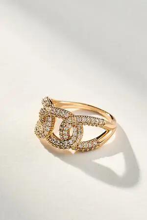 Anthropologie Pavé Loop Ring - Gold