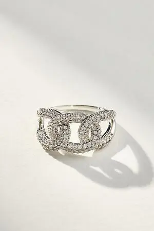 Anthropologie By Anthropologie Pavé Loop Ring Silver
