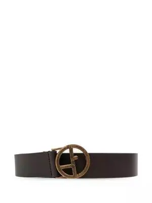 Giorgio Armani Logo Leather Belt - Brown