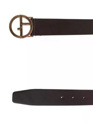 Giorgio Armani Logo Leather Belt - Brown