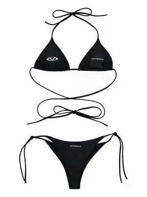 Vetements Logo-print Bikini Set - Black