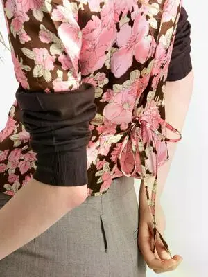 Prada Floral-print Satin Shirt
