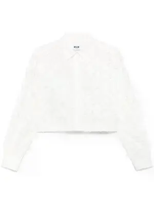 MSGM Embroidered Shirt - White