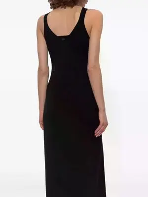 Lacoste Ribbed V-neck Dress - Black