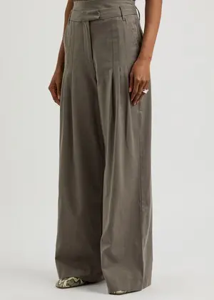 Remain Birger Christensen Wide-leg Twill Trousers
