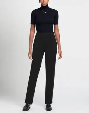 Sprwmn Crepe Stretchy Fabric High Waisted Straight Leg Pants