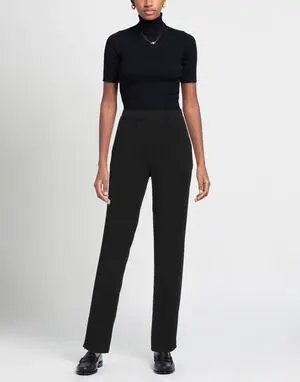 Sprwmn Crepe Stretchy Fabric High Waisted Straight Leg Pants