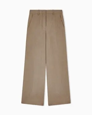 Giorgio Armani Wide-leg Linen Trousers - Brown