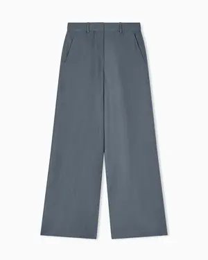 Giorgio Armani Wide-Leg Linen Trousers Grey
