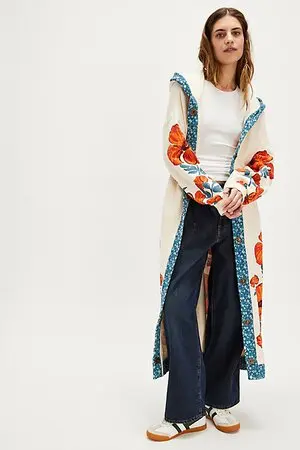 Free People Super Bloom Cardi - Blue Lagoon Combo