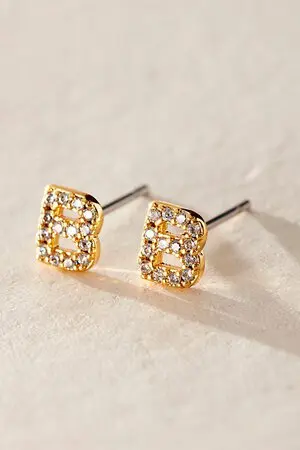BRENDA GRANDS Initial Stud Earrings - B