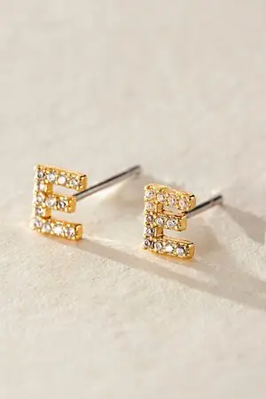 BRENDA GRANDS Initial Stud Earrings - E