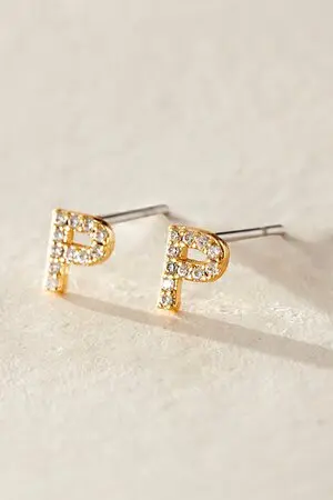 BRENDA GRANDS Initial Stud Earrings - P