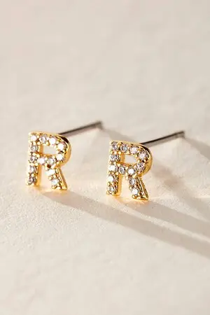 BRENDA GRANDS Initial Stud Earrings - R
