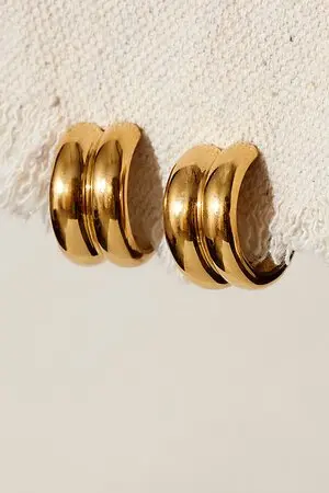 BRENDA GRANDS Twin Hoop Earrings - Gold