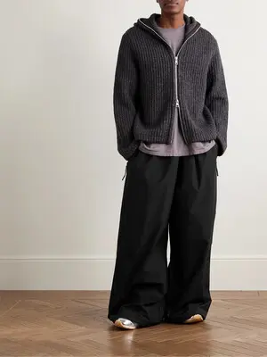 Acne Studios Wide-leg Cotton And Nylon-blend Trousers