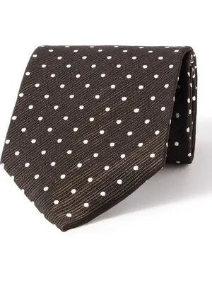 TOM FORD 8cm Polka-dot Silk-twill Neck Tie - Brown