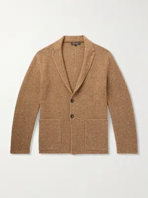 Loro Piana Cerbonnio Cashmere And Linen-blend Tweed Cardigan - Neutrals