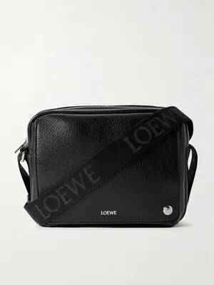 Loewe Pebble Xs Full-grain Leather Messenger Bag - Black