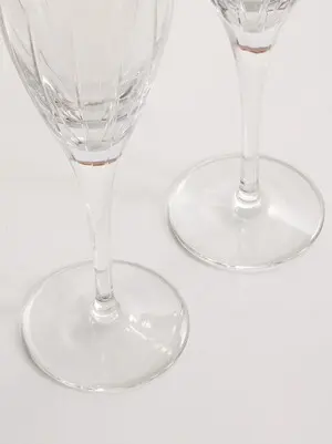 Christofle Iriana Set Of Two Crystal Champagne Flutes