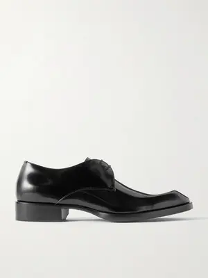 Saint Laurent Vadim Glossed-leather Derby Shoes