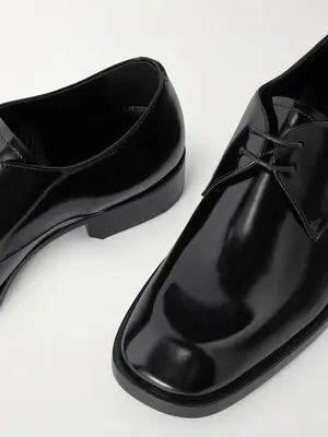 Saint Laurent Vadim Glossed-leather Derby Shoes