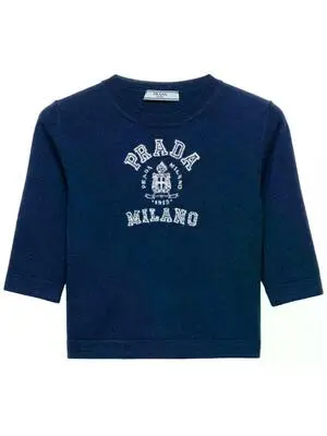 Prada Logo-intarsia Cashmere T-shirt