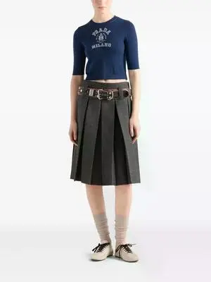 Prada Logo-intarsia Cashmere T-shirt