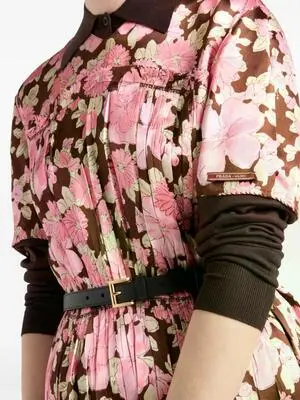 Prada Floral Print Midi Dress