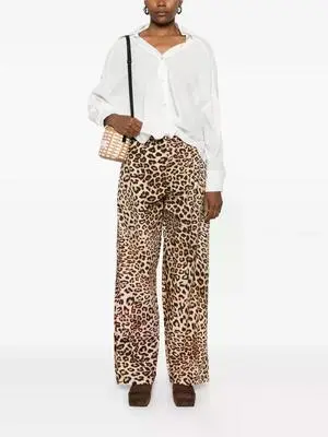 A PAPER KID Leopard-print Trousers