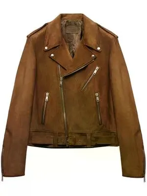 Prada Suede Biker Jacket - Brown